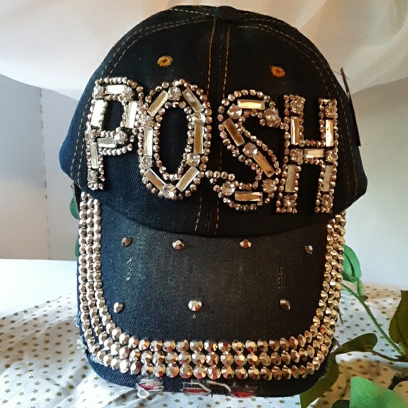 Bijorca | Accessories | Blingy Posh Denim Ballcap | Poshmark